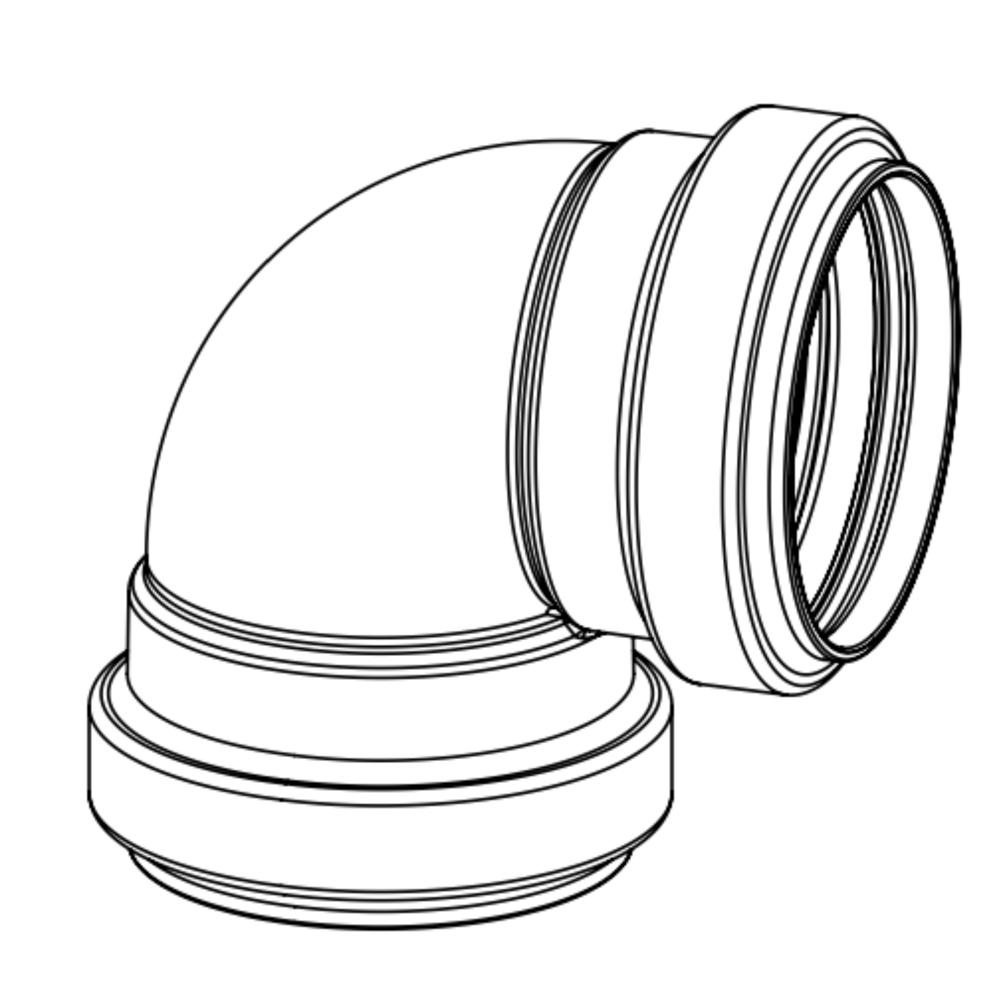 8" 90 - Gasketed Sewer Fitting - SDR 35 PVC for Drainage Systems ...