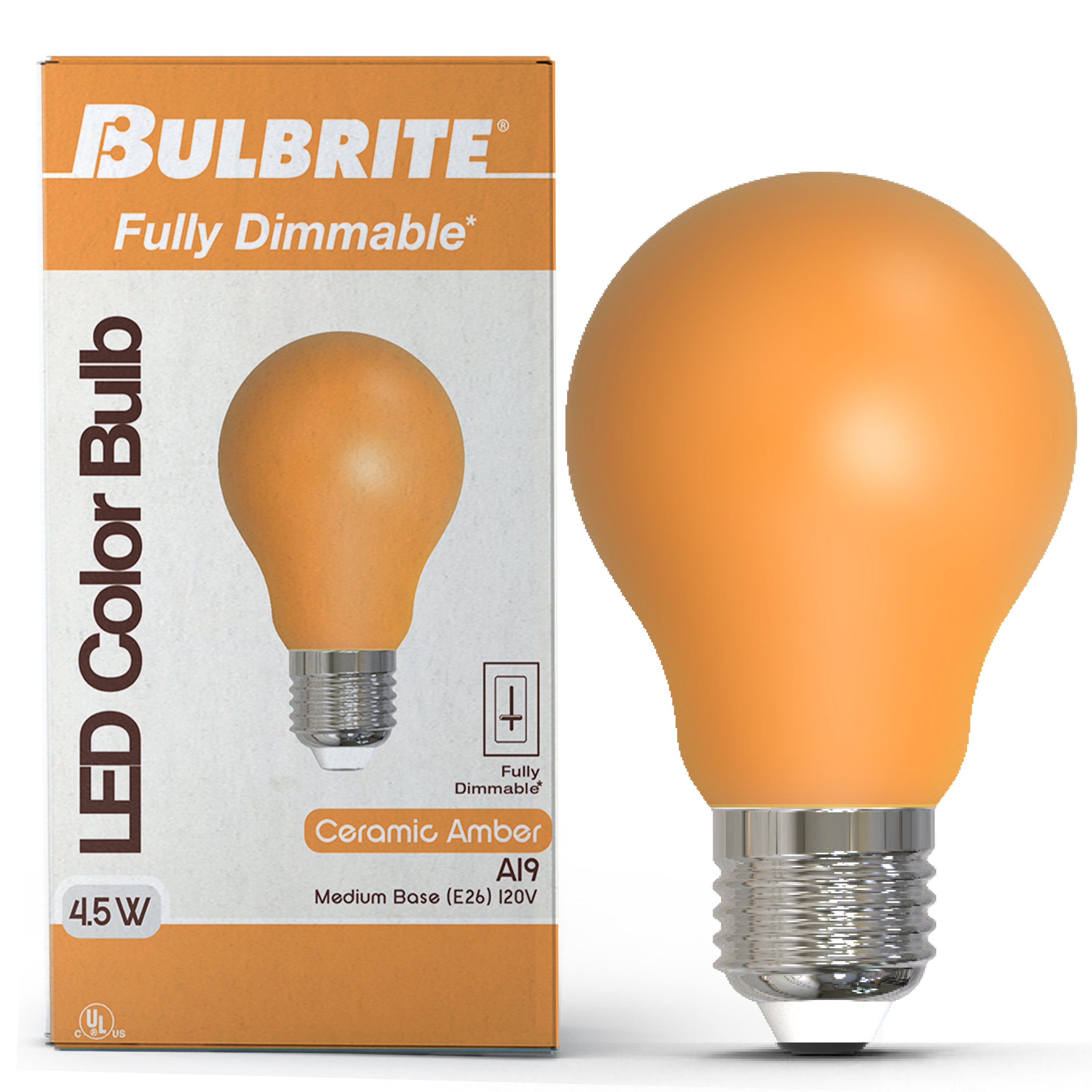776106 - Filaments Dimmable Ceramic Amber A19 LED Light Bulb - 4.5 Wat ...