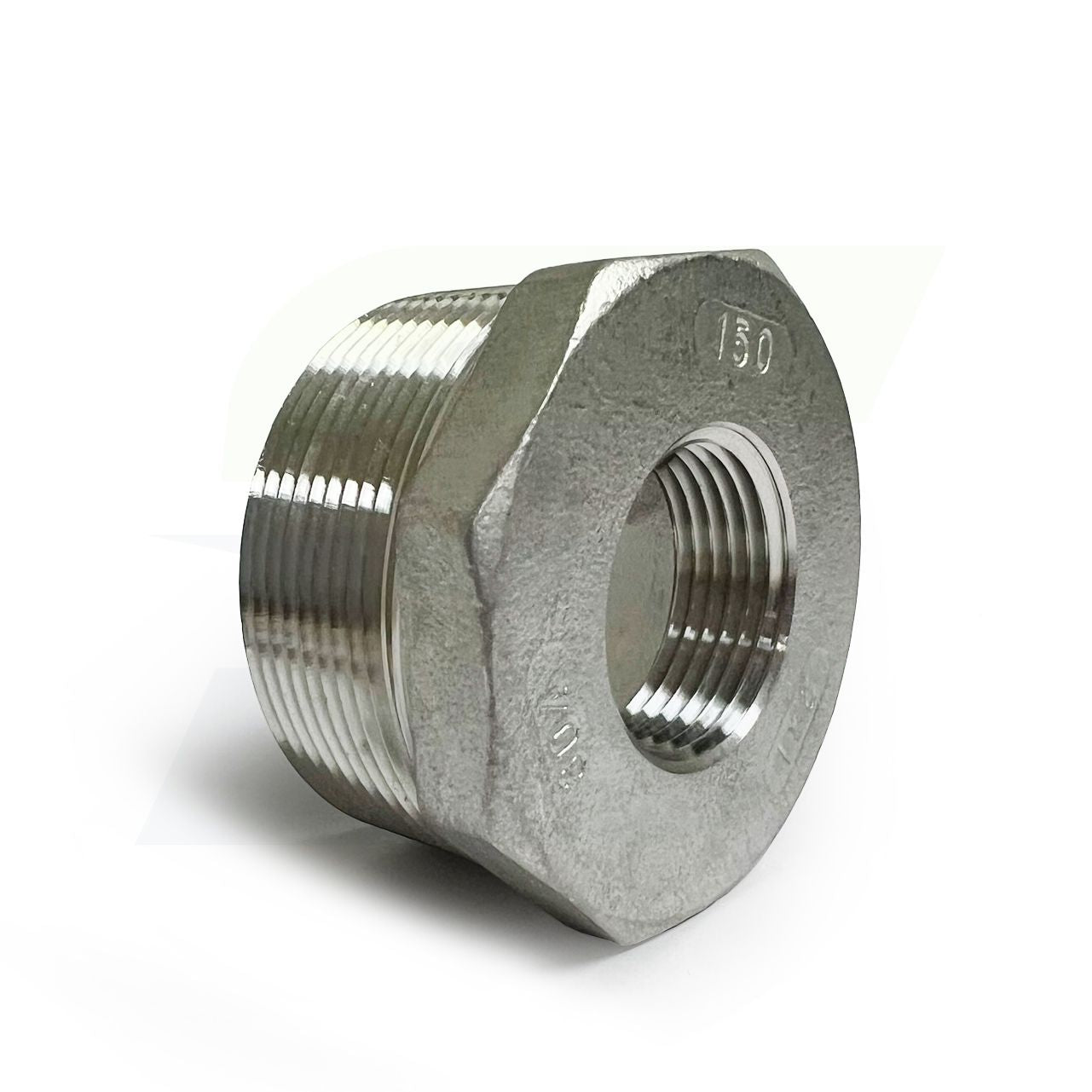K414-3220 - 2" x 1-1/4" Threaded Hex Head Bushing, 304 Stainless Steel ...