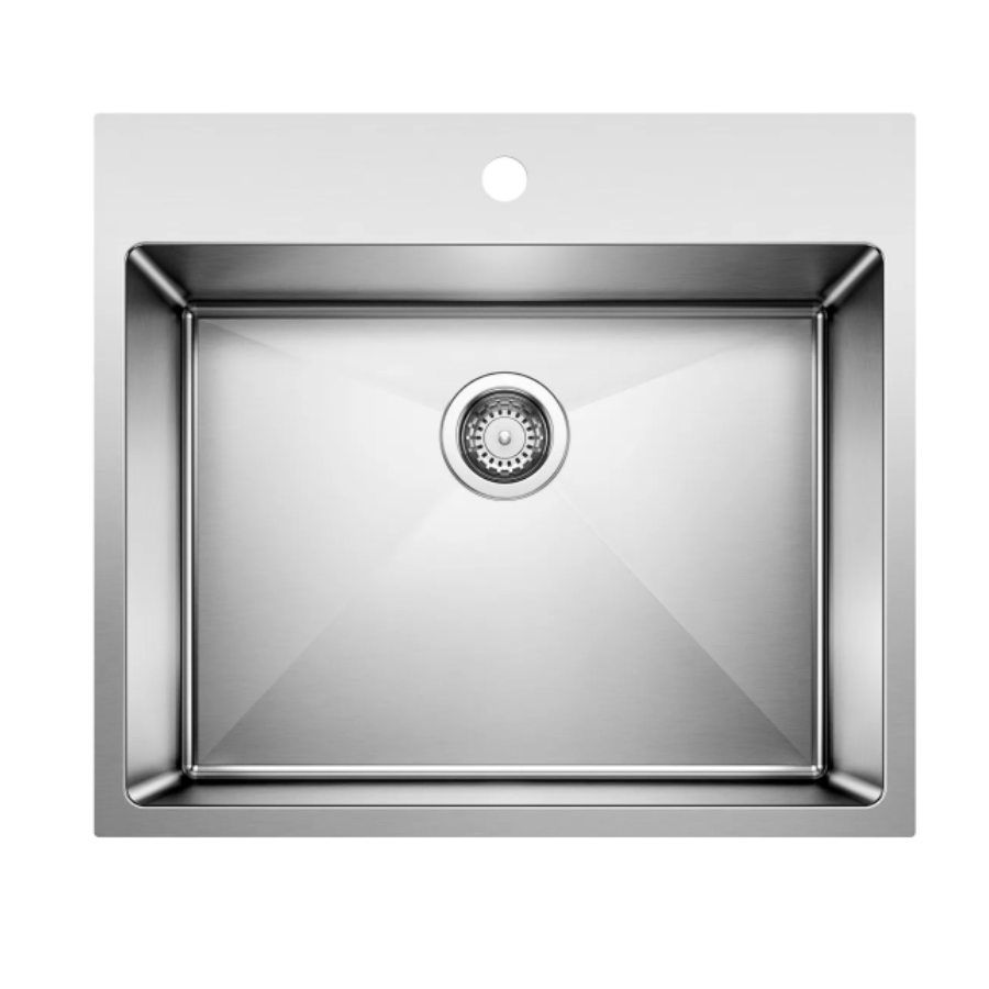 443151 - Quatrus R15 25" Single Bowl Dual Mount Stainless Steel Laundr ...