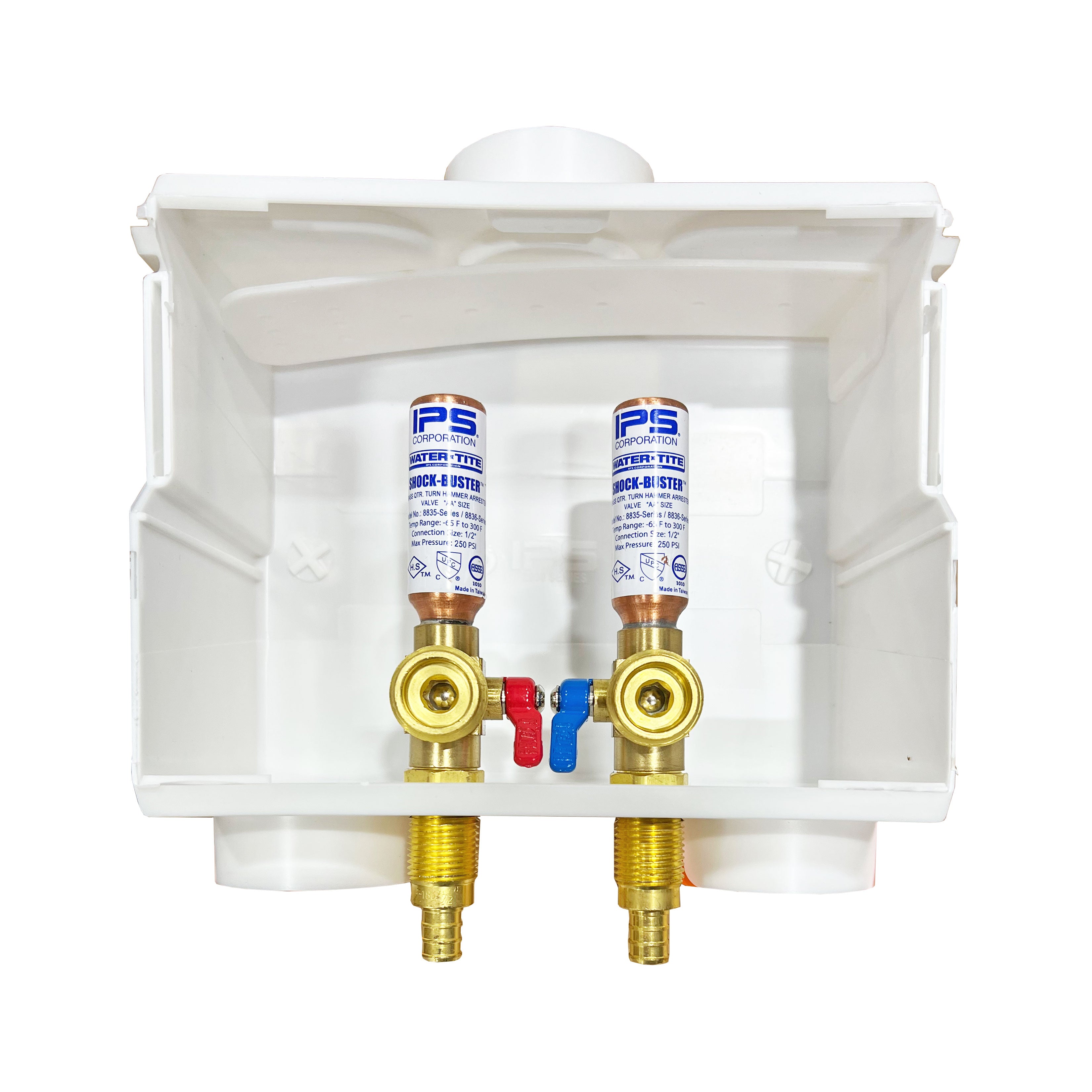 85723 - DU-All Dual Drain Washing Machine Outlet Box - Brass Quarter T ...
