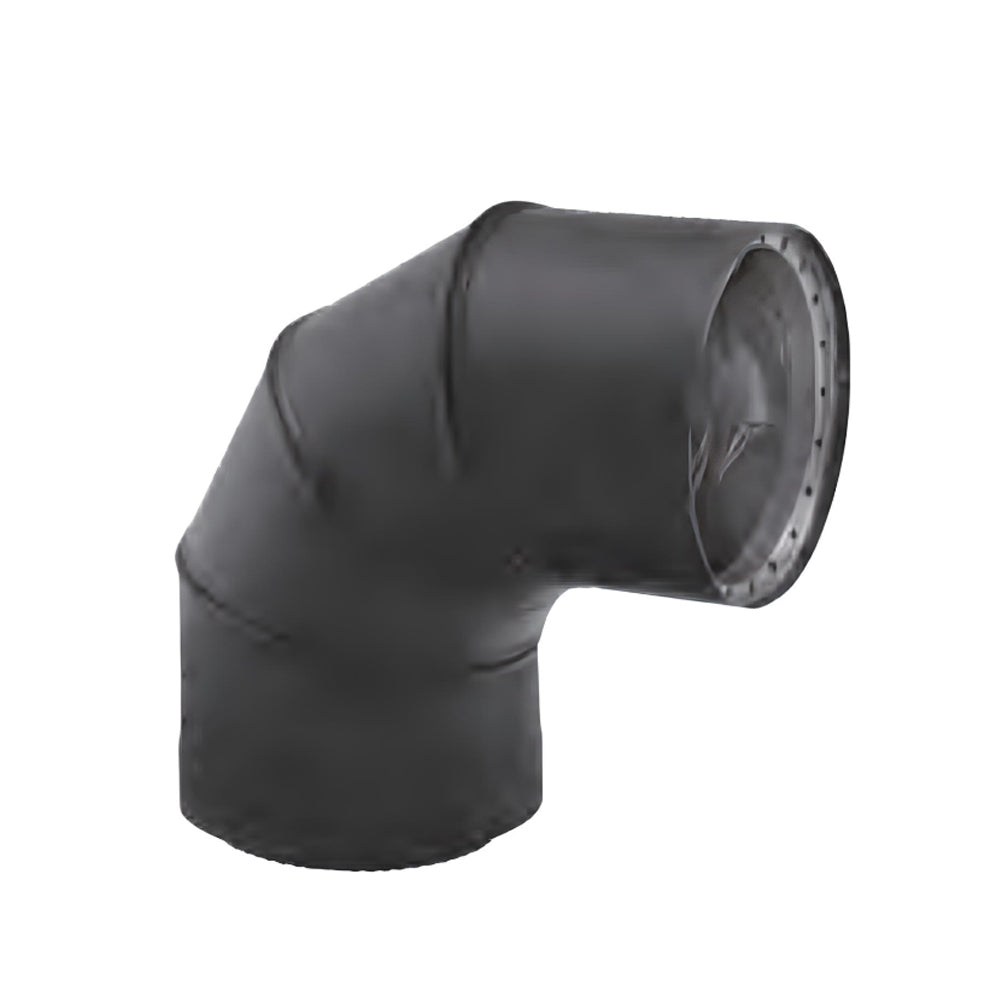 6" Black Double Wall 90 Degree Elbow | Metal-Fab 6DWB90 – SupplyStop.com