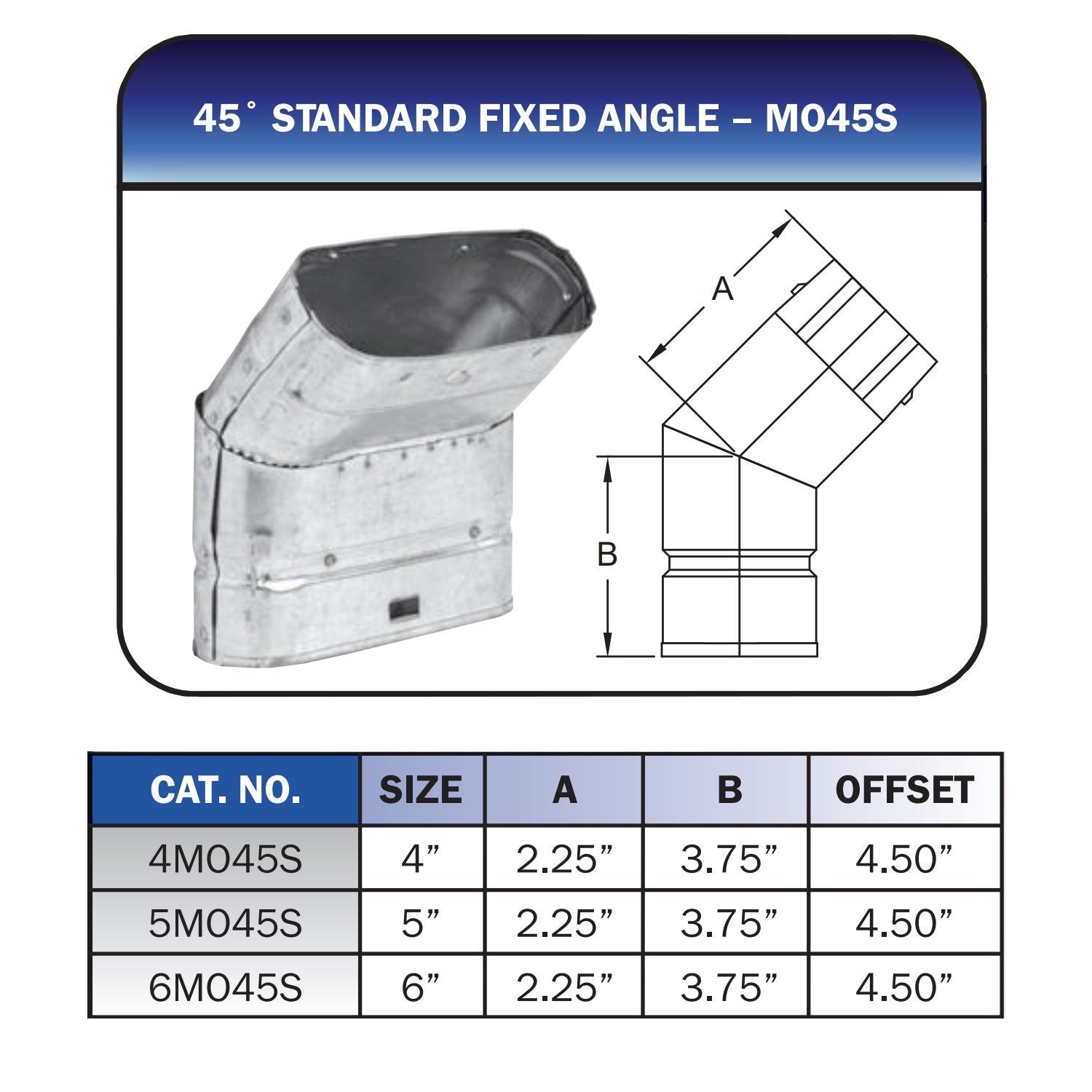 4" Oval 45 Degree Elbow | Metal-Fab 4MO45S – SupplyStop.com
