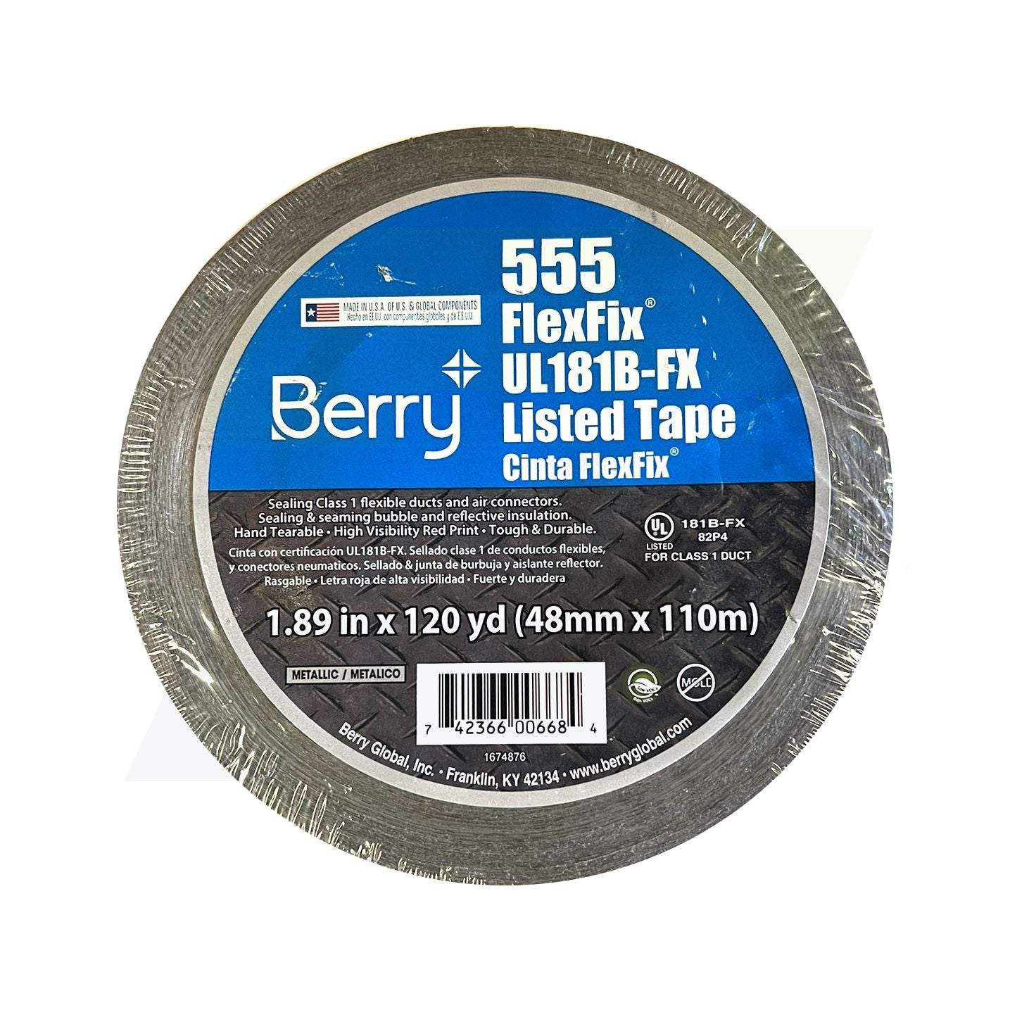 555 Polypropylene Duct Tape - Silver - 2" x 120 Yds – SupplyStop.com