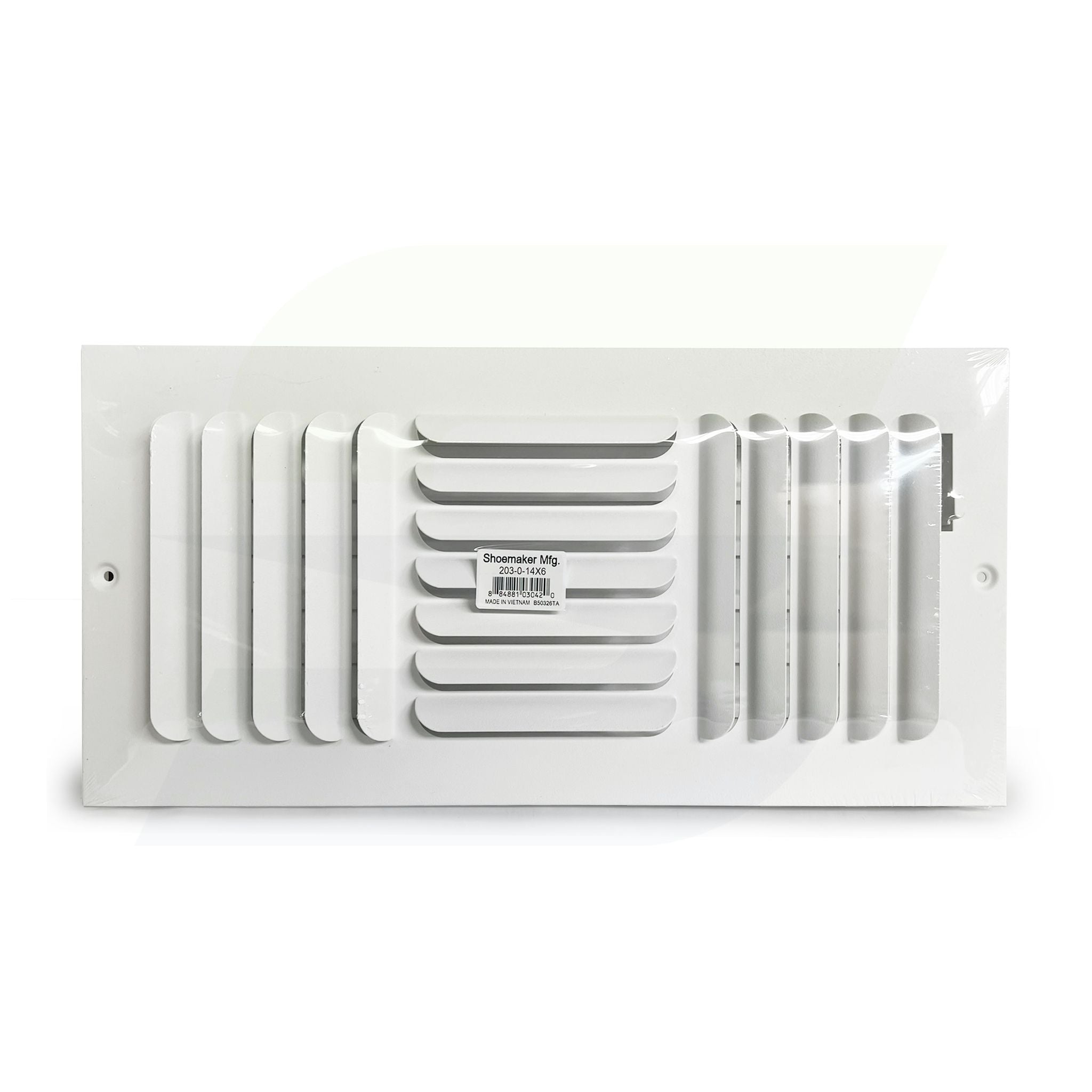 200 Series - 12" x 6" Stamped Curved Blade Register in White ...