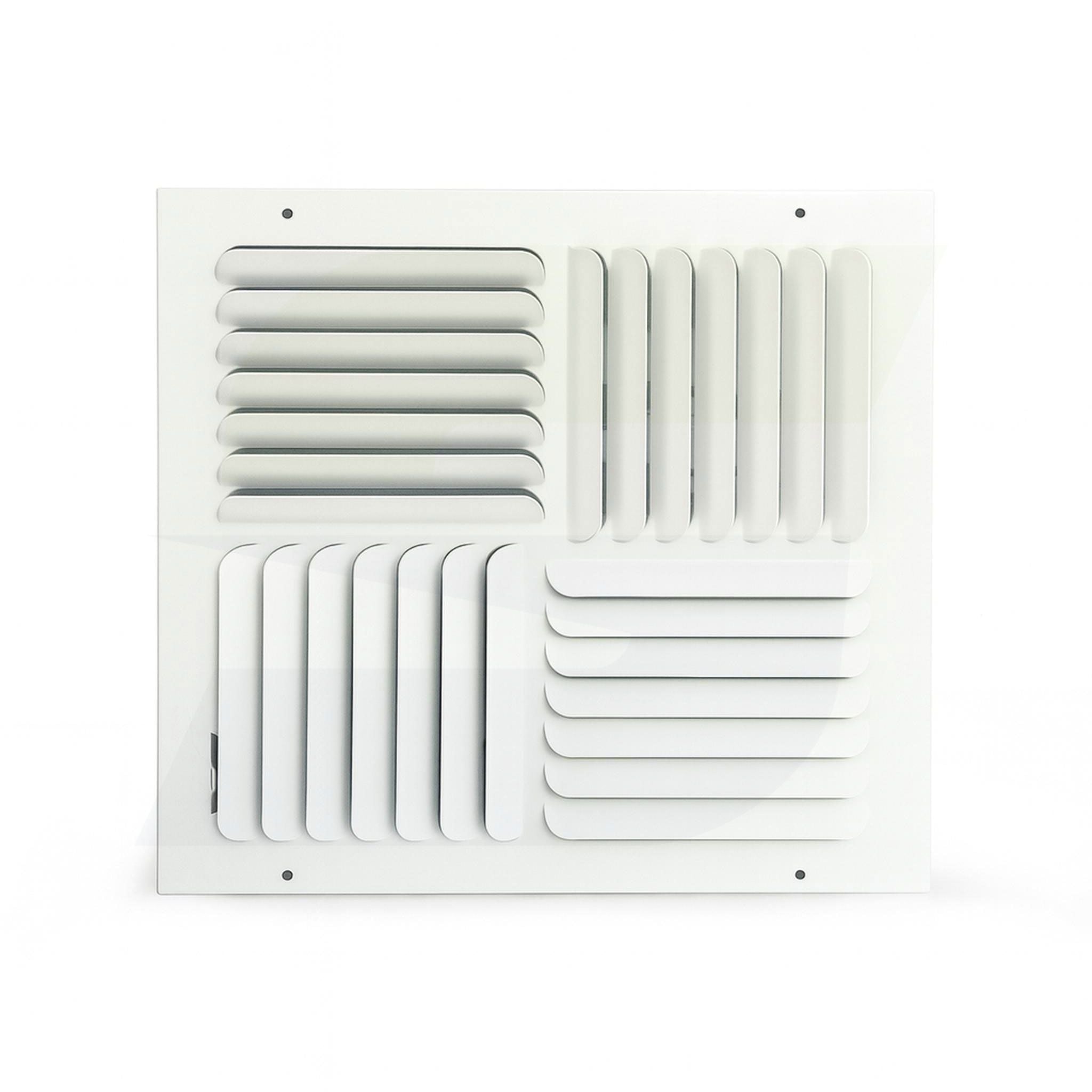 200 Series - 14" x 14" Stamped Curved Blade 4 Way Register in White ...