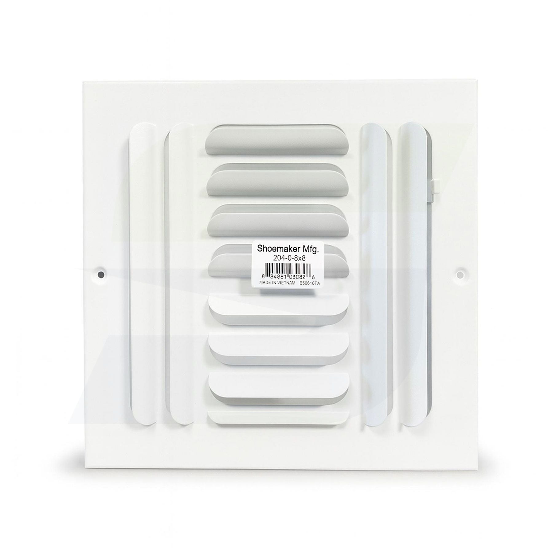 200 Series - 8" x 8" Stamped Curved Blade 4 Way Register in White ...