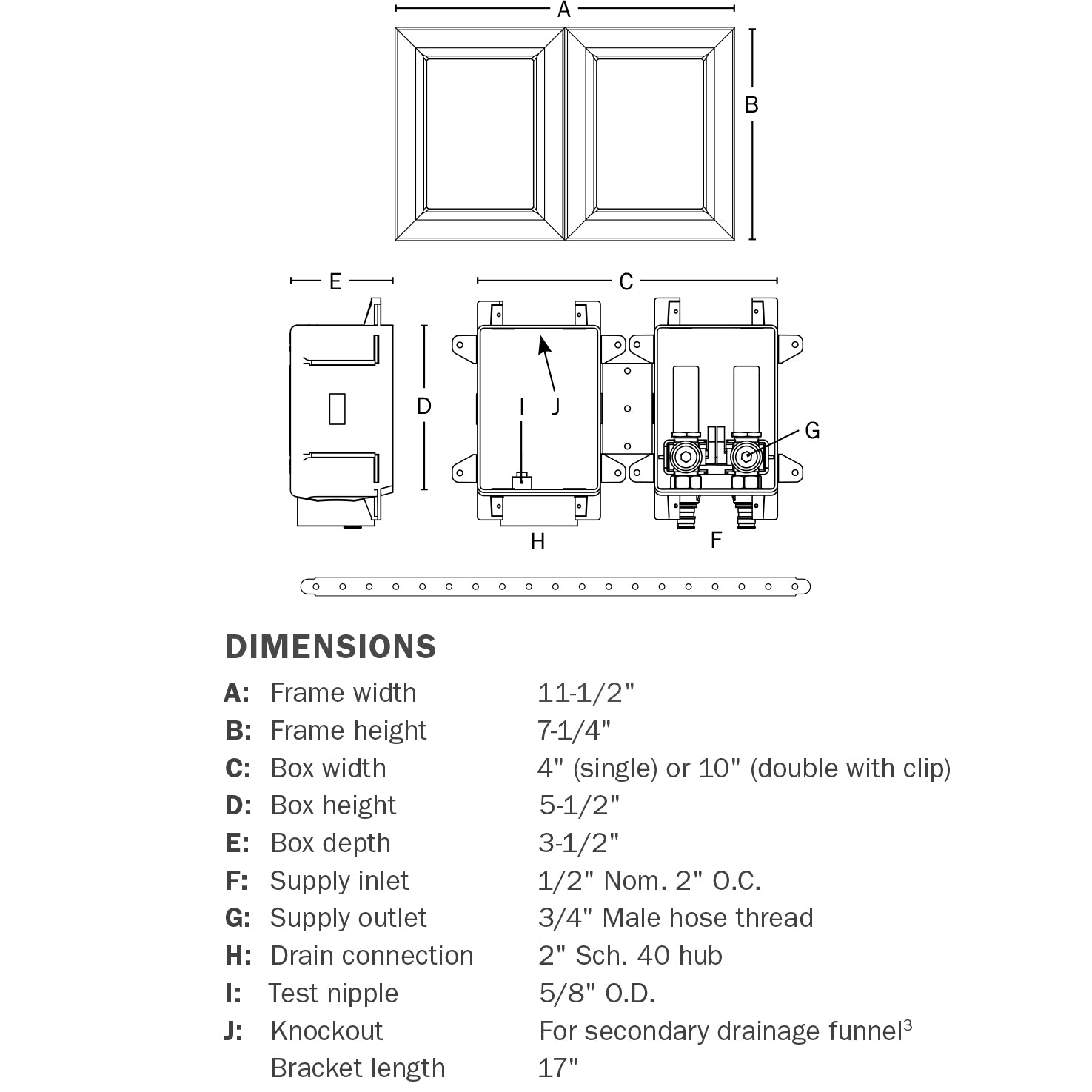 696-2313XF - Ox Box Washing Machine Outlet Box w/ Water Hammer Arresto ...
