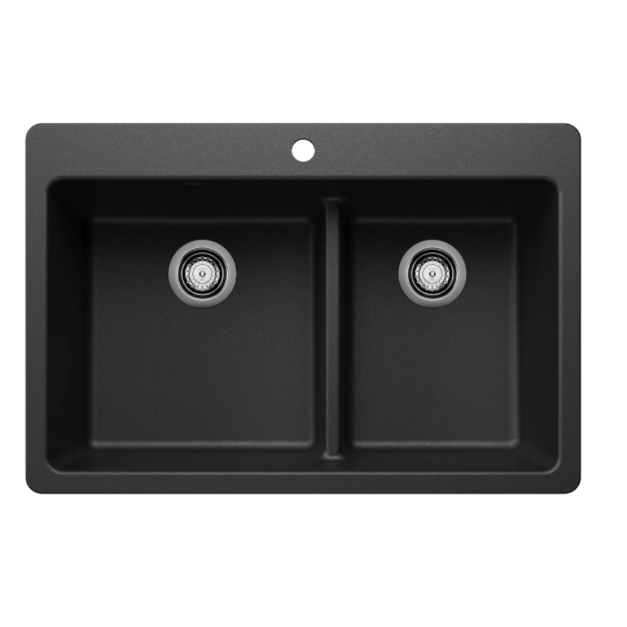 527410 - Precis SILGRANIT 29" 50/50 Double Bowl Undermount Kitchen Sin ...