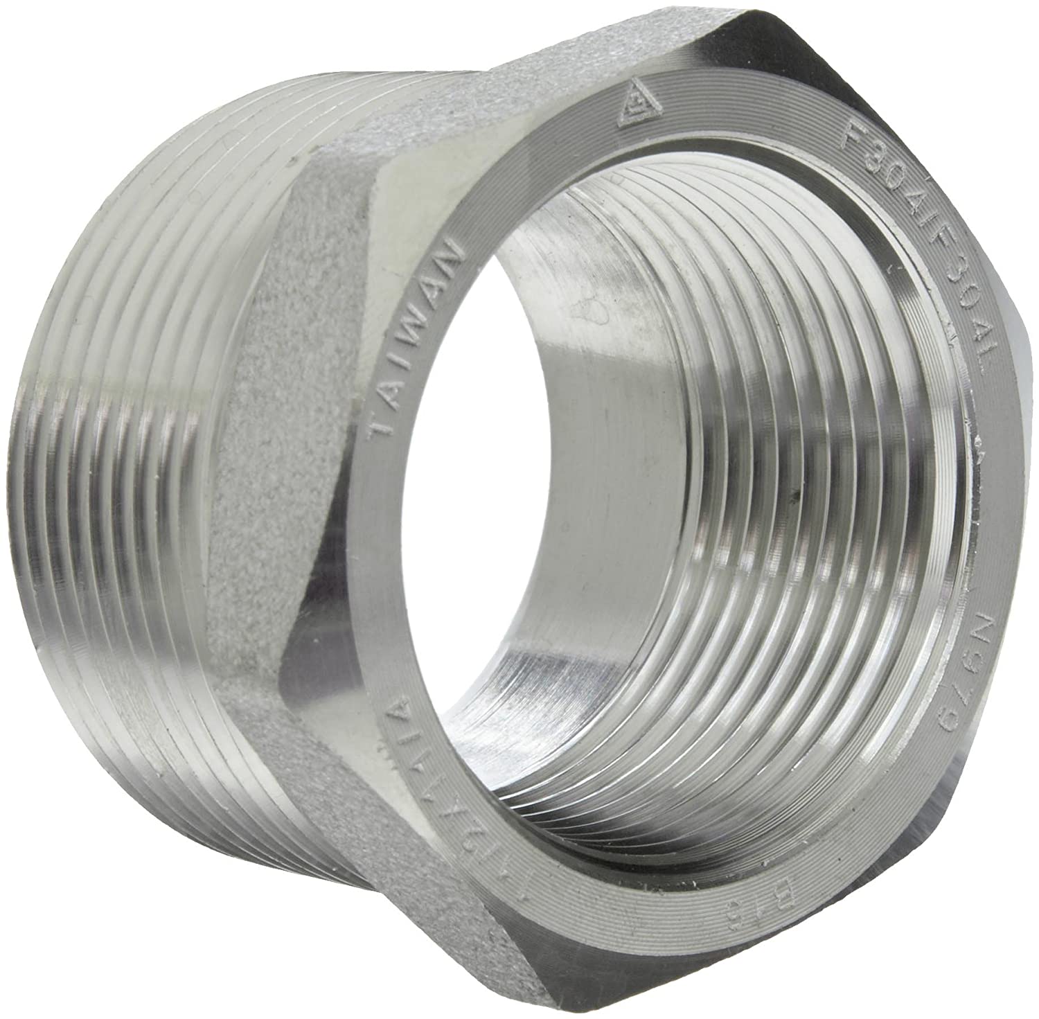 3414D-1612 - 1" x 3/4" Threaded Hex Head Bushing, 304/304L Stainless S ...