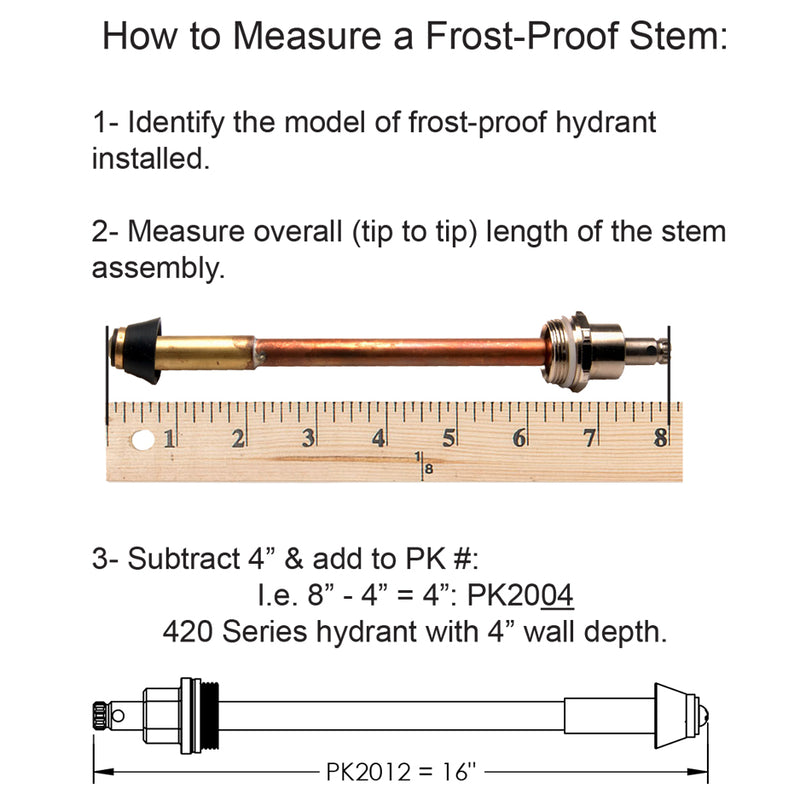 PK2012SP - 420 Series Frost-Proof Wall Hydrant Stem Assembly for Older ...