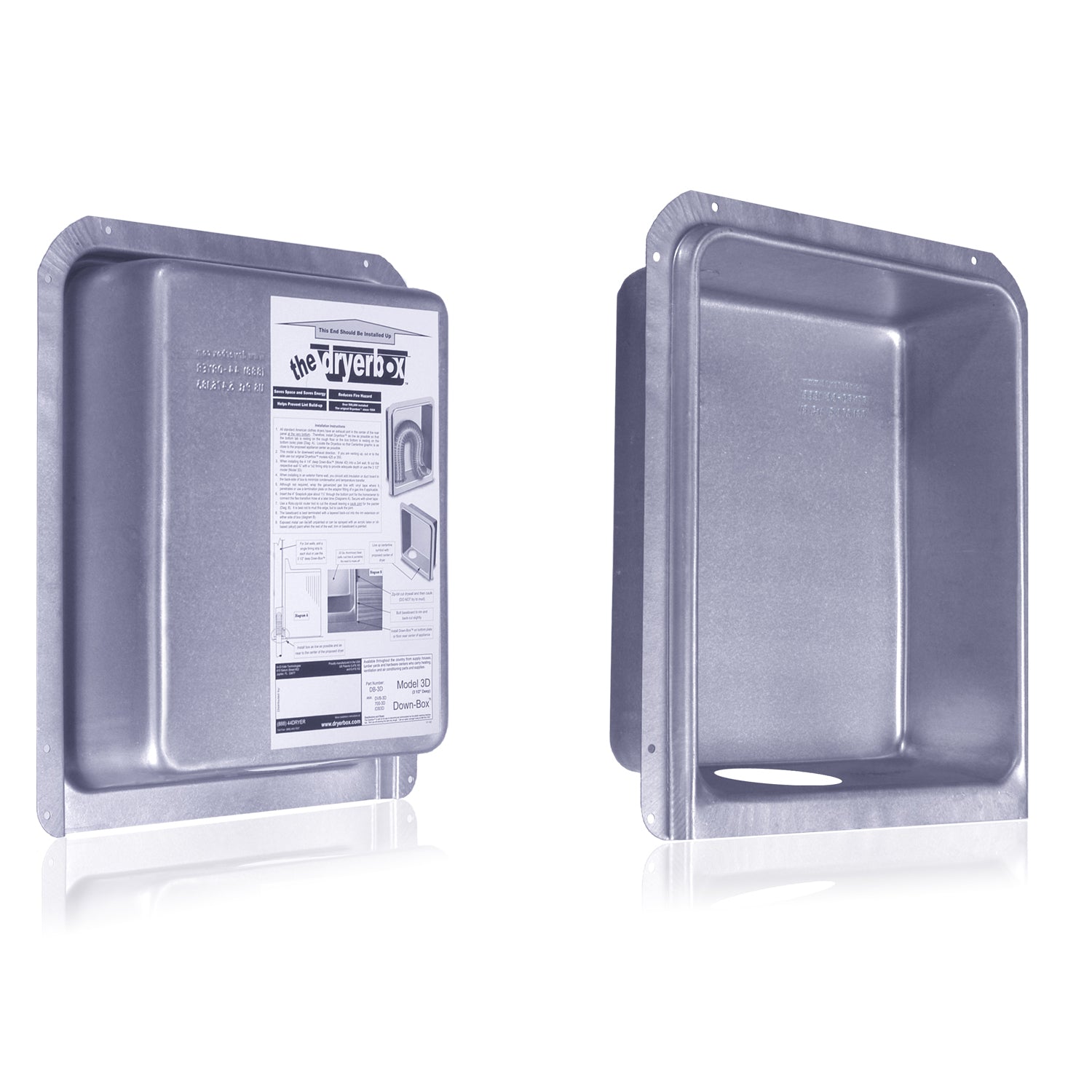 Dryerbox DB-3D - 14" x 16" In-Wall Dryer Exhaust Receptacle, Downward – SupplyStop.com