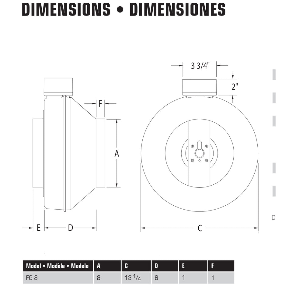 Fantech FG8 - 8" Inline Centrifugal Duct Fan – SupplyStop.com