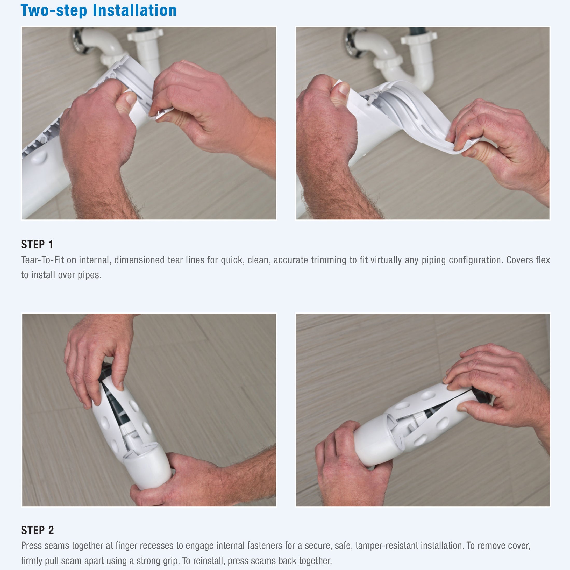 Truebro Lav Guard 2 Undersink Piping Covers - P-Trap + 2 Angle Valve a ...