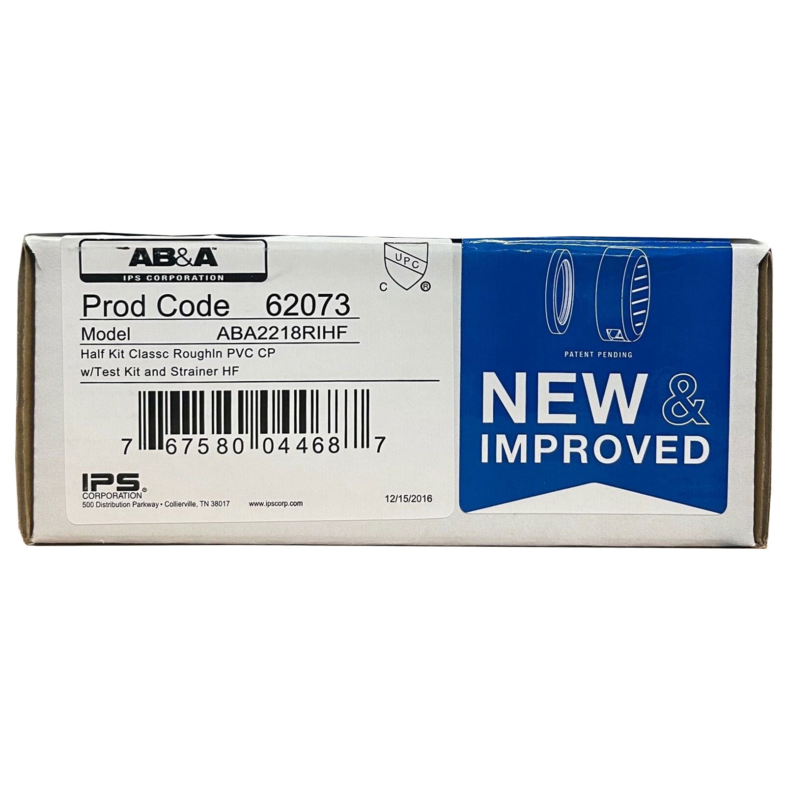 ABA2218RIHF - AB&A PVC Classic High Flow Rough-In Kit with Test Kit ...