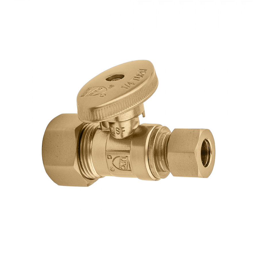 Caramel Bronze Straight Stop - Quarter Turn - 5/8" x 3/8" Comp | 622-8 ...