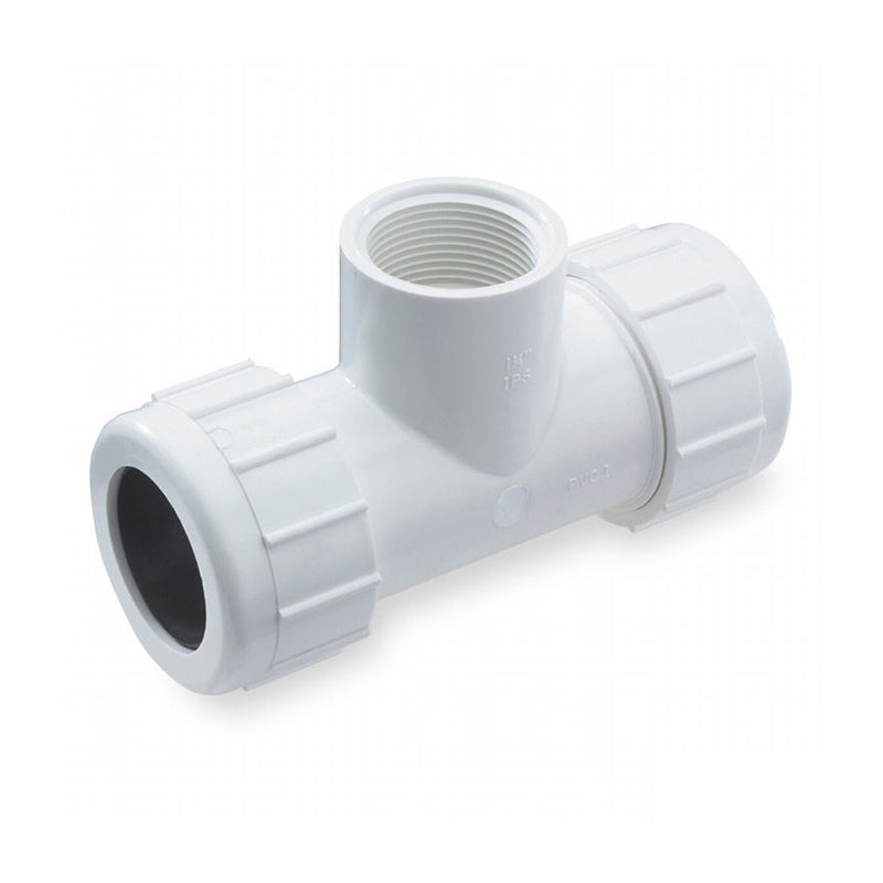 CPT-1000-T - 1" PVC Tee - Compression x FNPT – SupplyStop.com