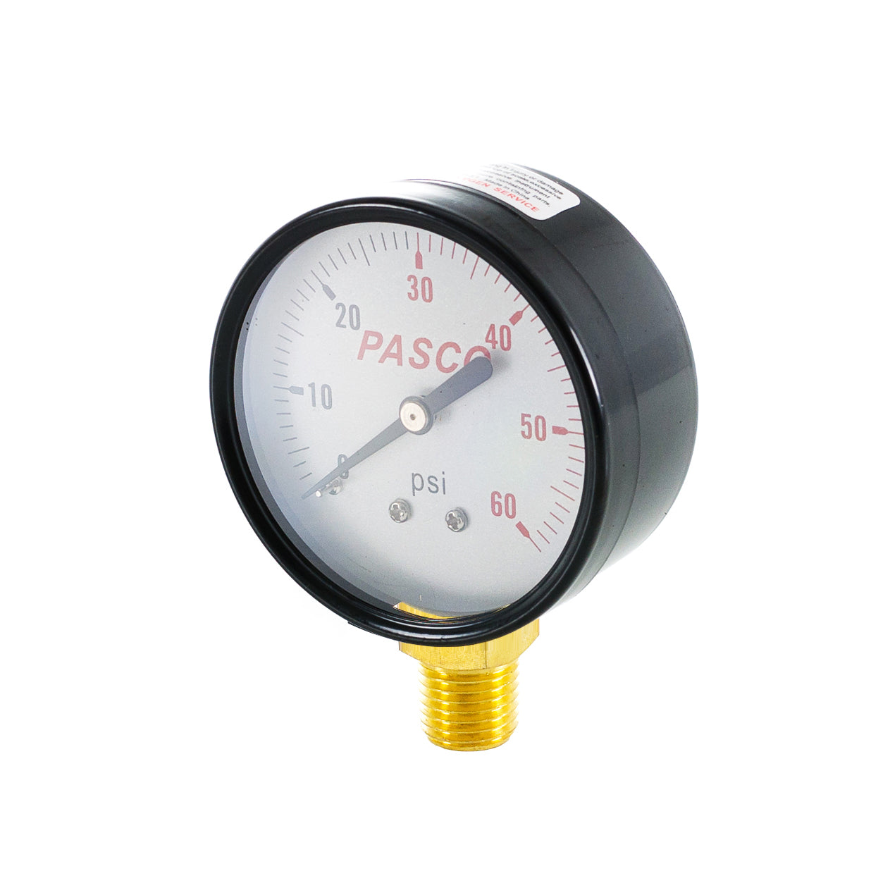 Pasco 1728 2" Pressure Gauge - 1/4" MPT - 60 PSI – SupplyStop.com